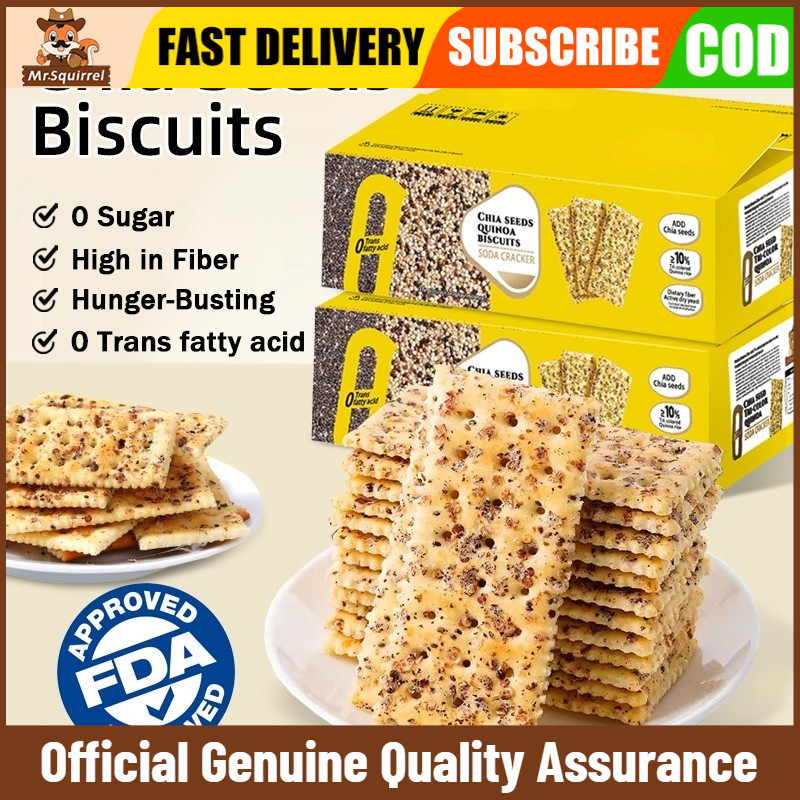 【Buy 2 Take 2】Mr.squirrel Low Calorie Keto snacks Chia Seed Biscuits ...