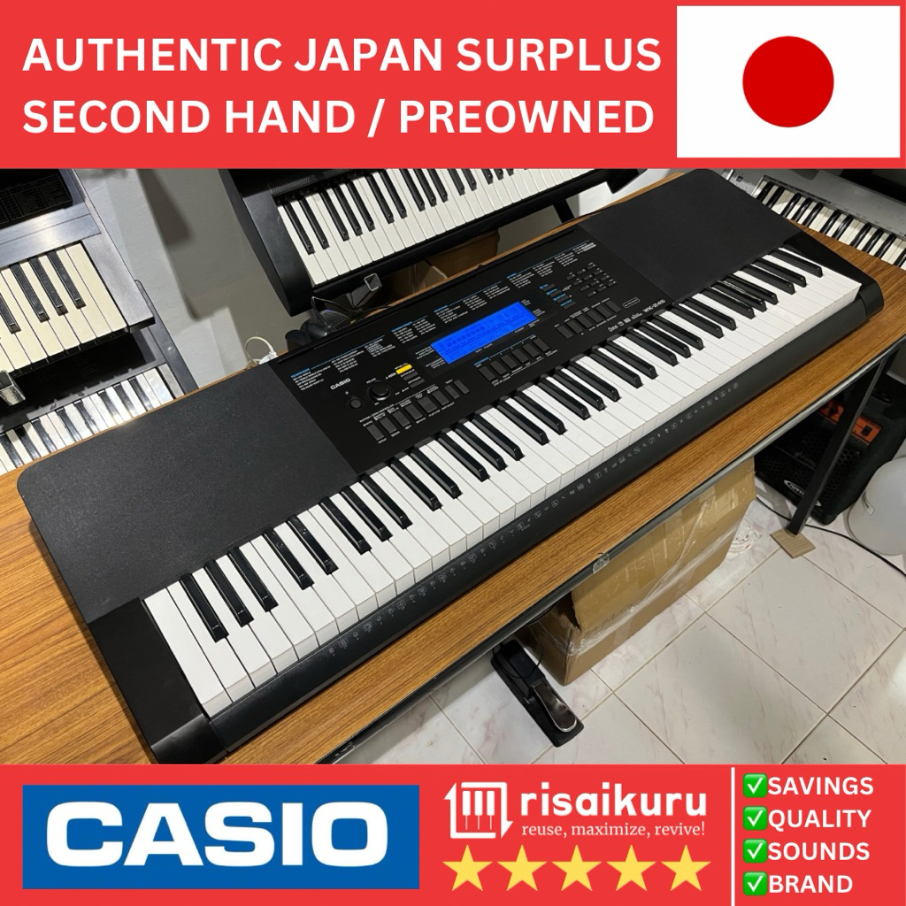 Casio WK-245 Keyboard Piano Organ Synthesizer Workstation 76 Semi Weighted Touch-Response Keys ...