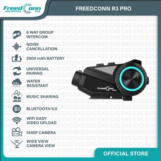 FreedConn PH R3 PRO Bluetooth 5.1 Motorcycle Group Intercom HD 2K Video ...