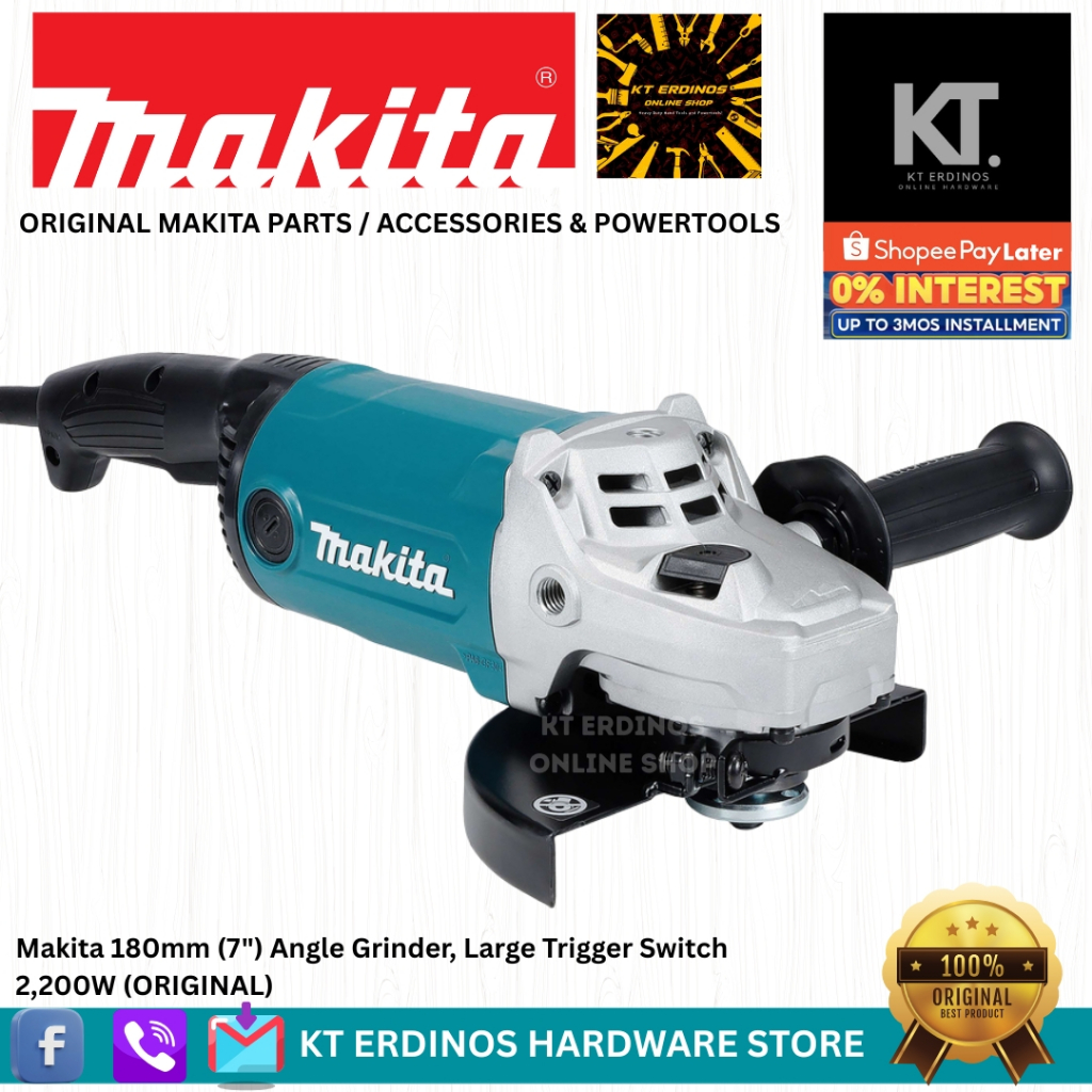 Makita GA7090 180mm 7" Angle Grinder with Trigger Switch 2,200W (Original) | Shopee Philippines