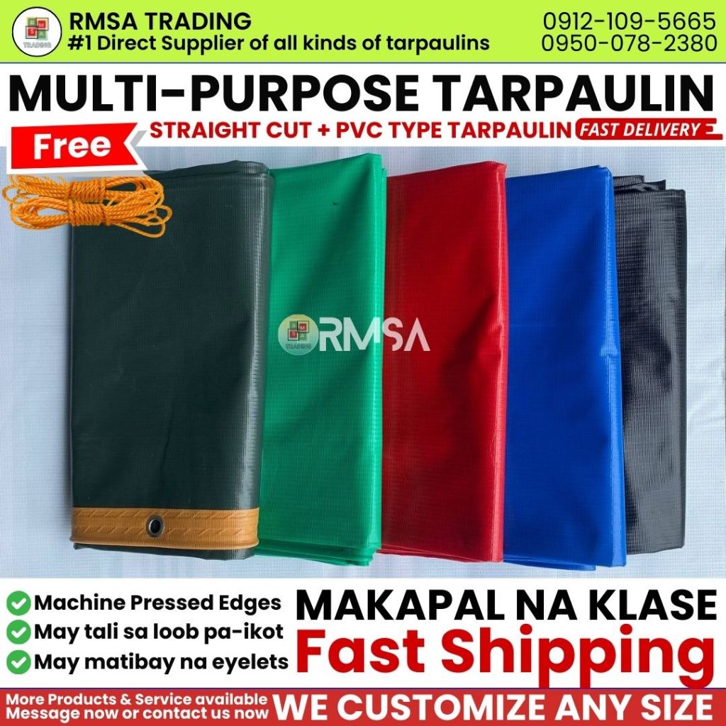 RMSA | PVC TYPE TRAPAL 4x6 4x4 4x8 5x6 6x6 6x8 6x9 6x10 6x12 W/ FREE ...