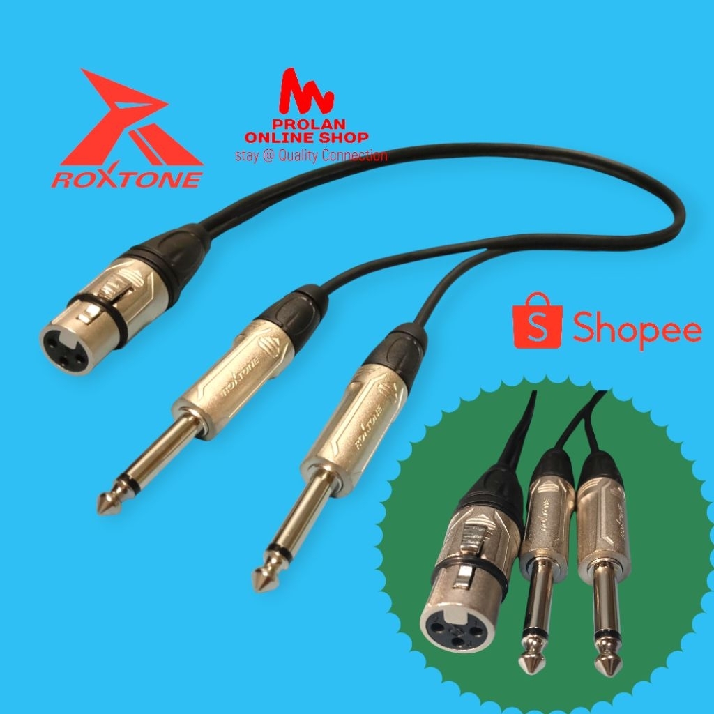 Roxtone xlr female to dual PL jack mono (splitter ) | Shopee Philippines