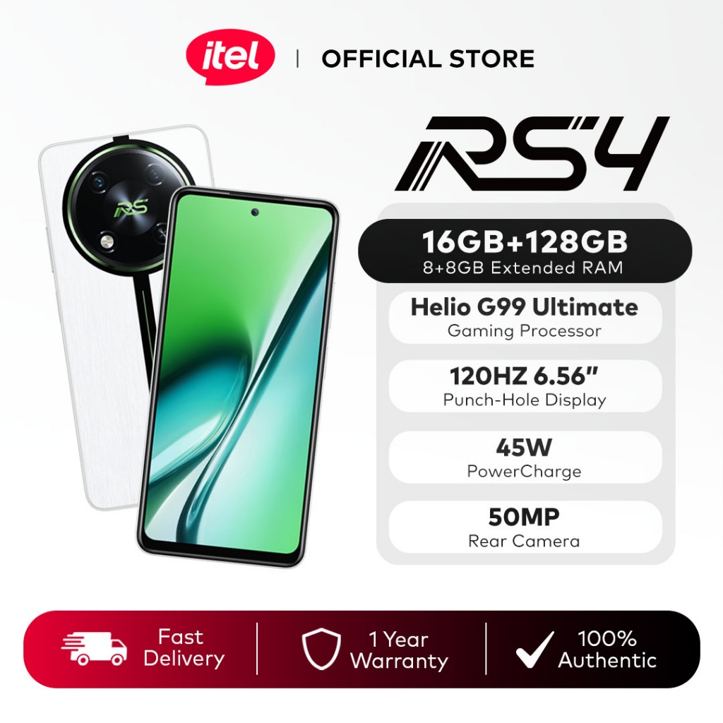 [New] itel RS4 RAM 16GB (8GB+8GB)+ROM 128GB | Helio G99 | 45W 5000mAh | 120hz Screen Punch Hole ...