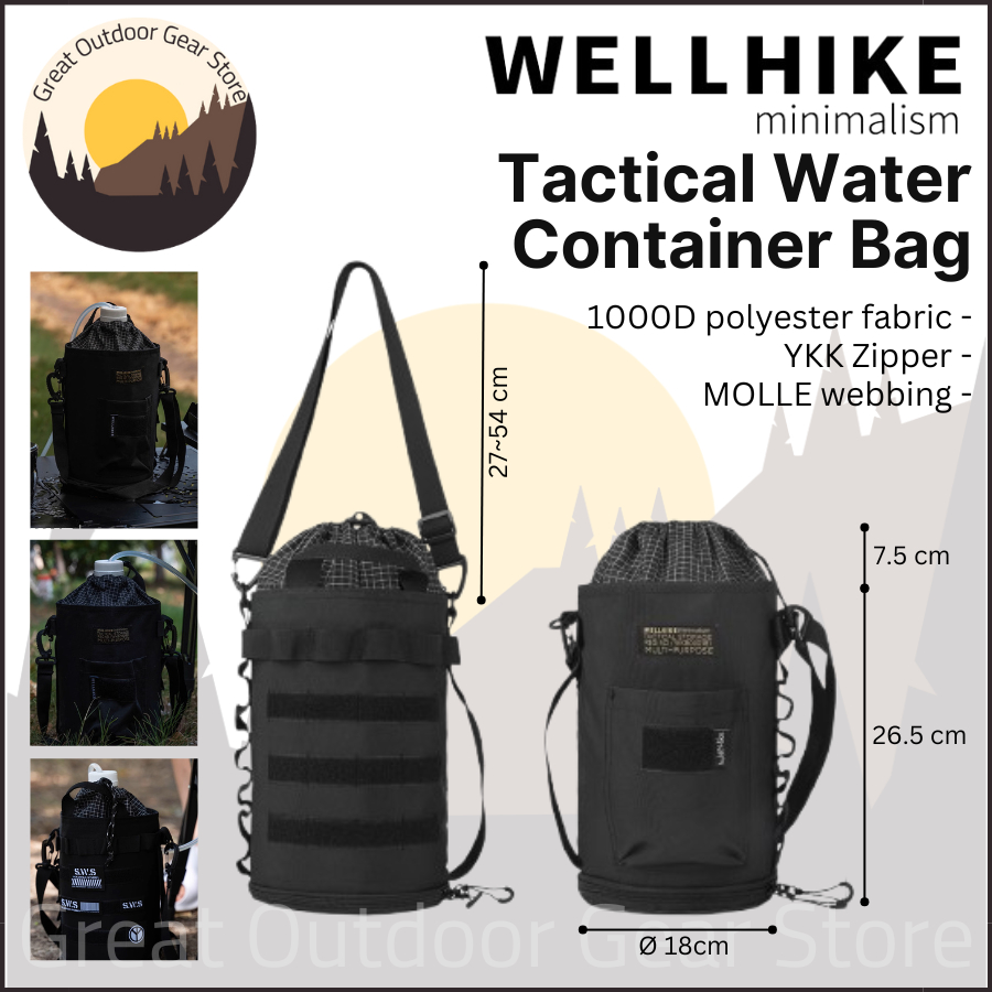 WELLHIKE outdoor tactical bucket bag water 4L to 5L mineral water ...