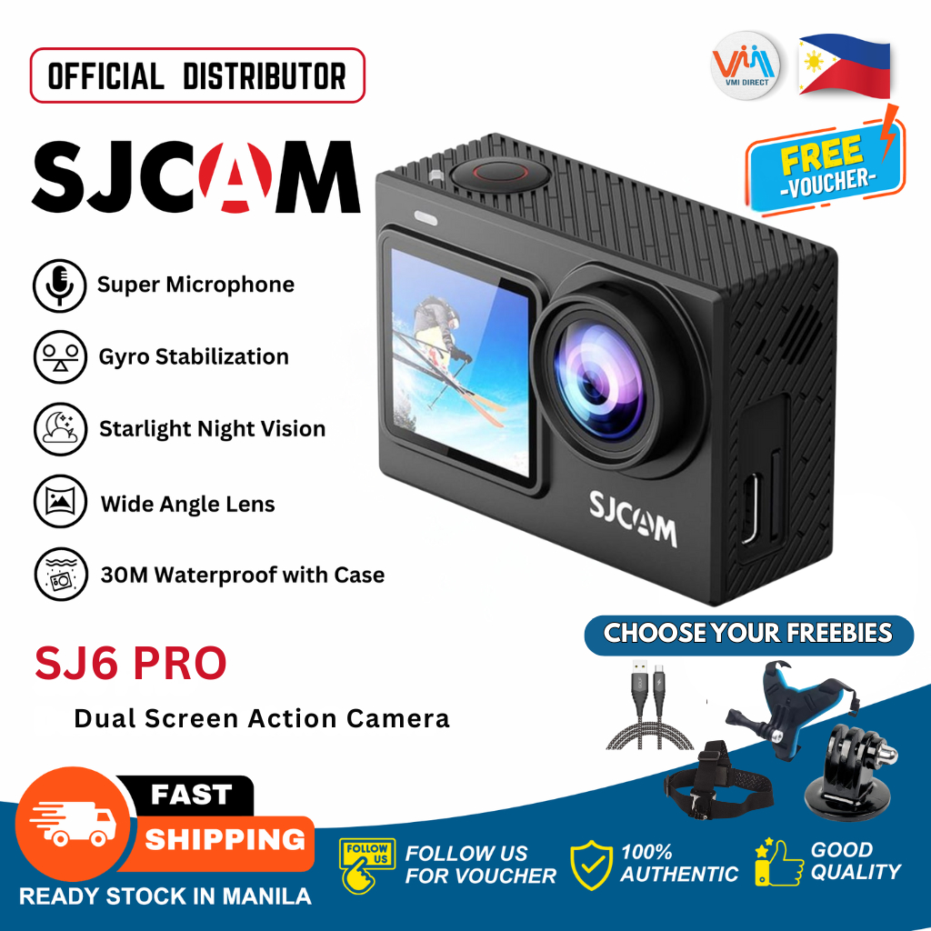SJCAM SJ6 Pro Action Camera 4K 60fps Dual Touch Screen Digital Camera ...
