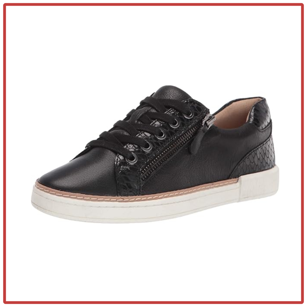 Naturalizer Jenni Black Leather Lace Up Zip Fashion Sneakers Woman’s 8. ...