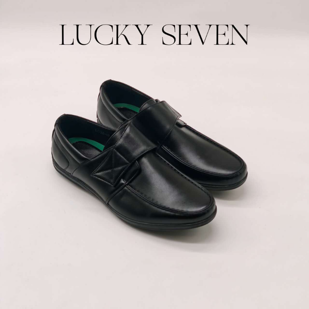 LUCKY SEVEN Black Leather Shoes for Men Office & Formal Wear Classic ...