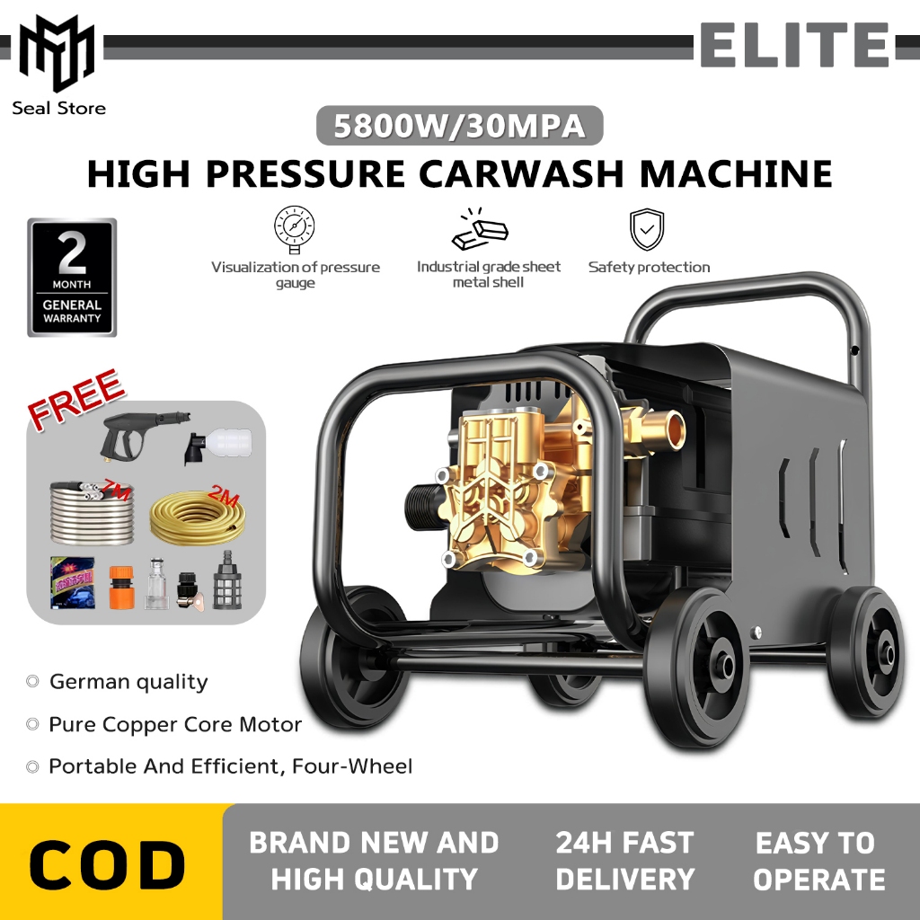 5800W/30MPA Water Jet High Pressure Heavy Duty Washer Portable Car Cleaner Water Spray 220V ...