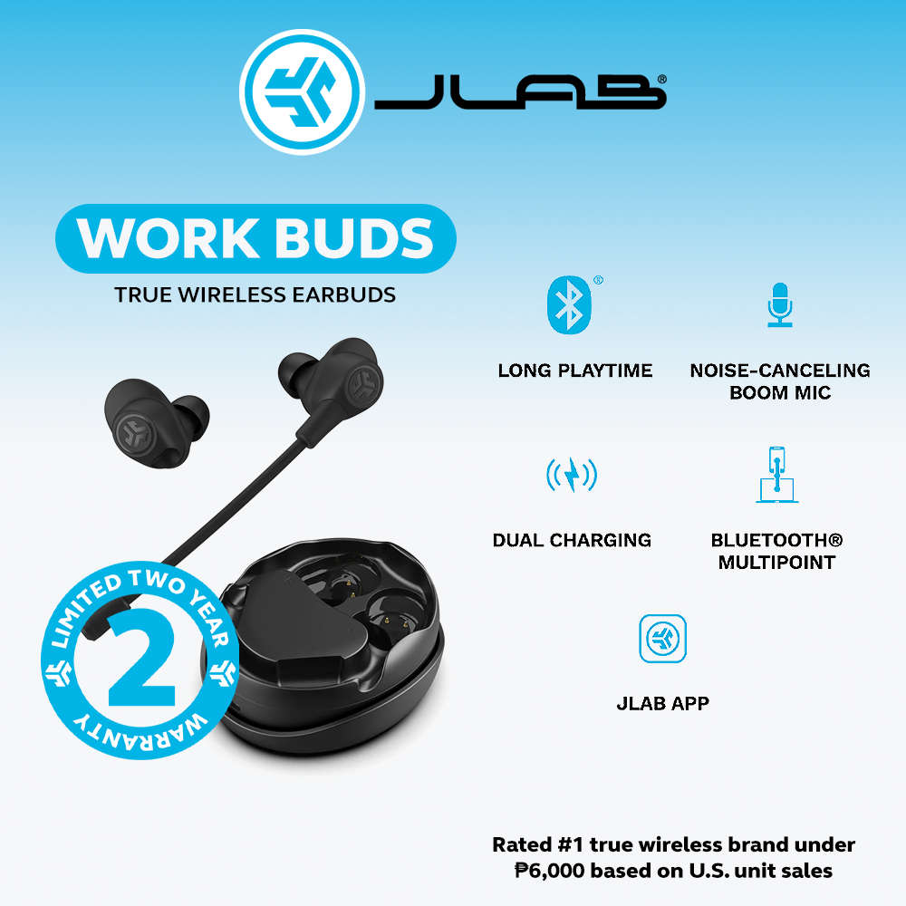 JLab Work Buds in-Ear True Wireless Headset with Detachable Noise ...