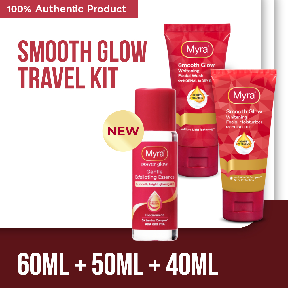 Smooth Glow Travel Kit (SmoothGlow Facial Wash+SmoothGlow Facial MoisturizerMyra Power Glow ...
