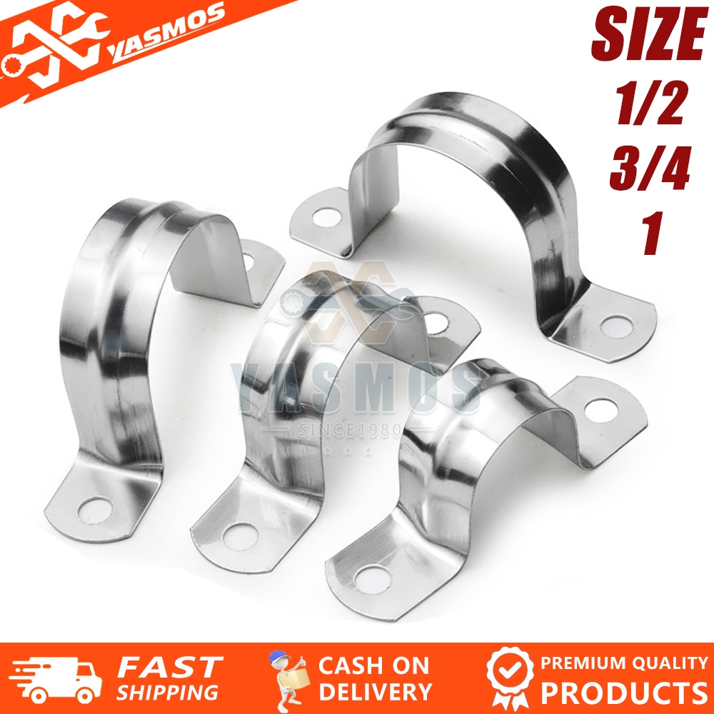 10pcs Heavy Duty Double C Clamp Conduit Metal Pipe Clamp Steel 1/2''. 3 ...