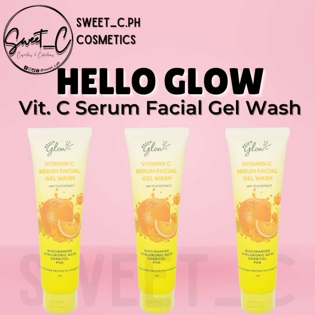 Hello Glow Vitamin C Serum Facial Gel Wash | Shopee Philippines