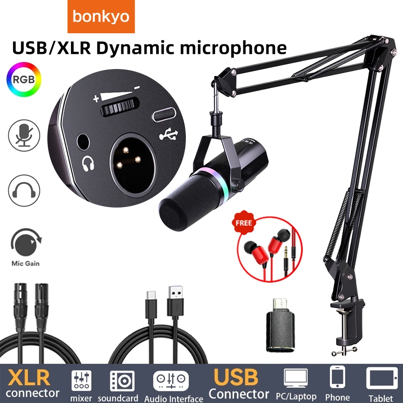bonkyo FS200 USB condenser mic Dynamic Microphone Podcast Microphone ...