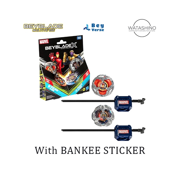 Beyblade X Iron Man and Thanos Multipack Set with Bankee Sticker ...