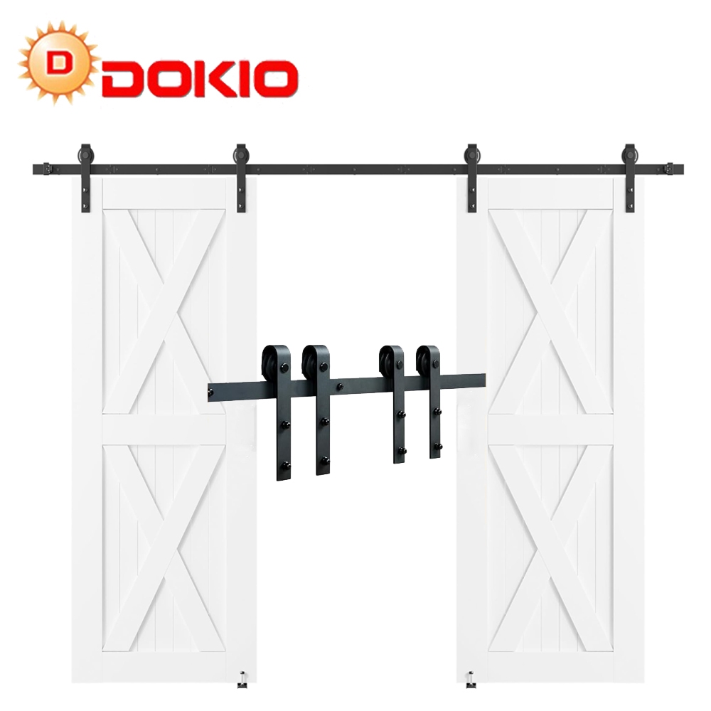 DOKIO Heavy Duty Double Door Sliding Barn Door Hardware Kit Sliding ...