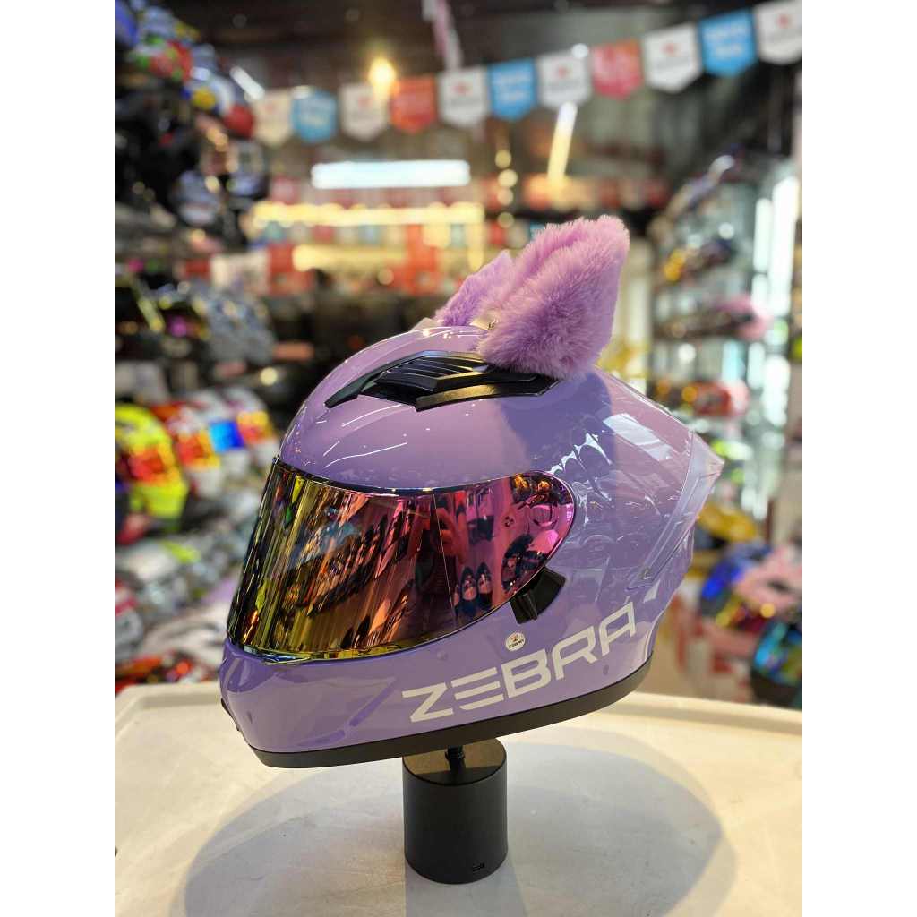 ZEBRA ALISTAIR FULLFACE DUAL VISOR WITH CAT EARS REVO LENS ONLY HELMET ...