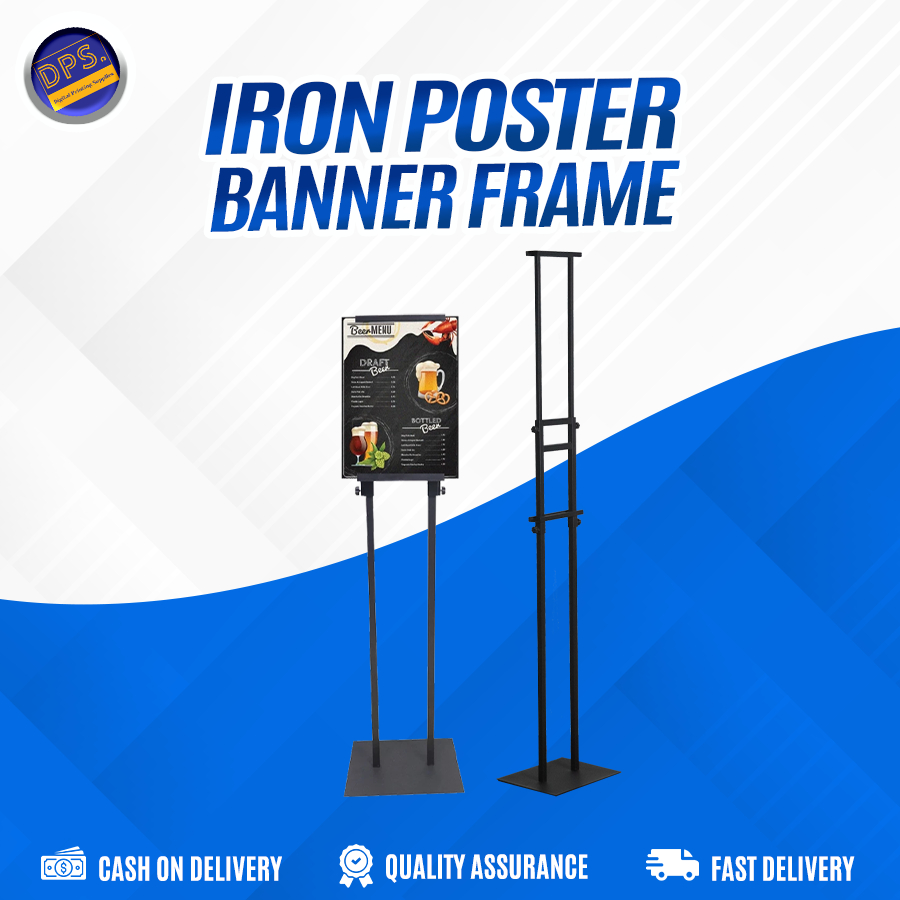 DPS Iron Poster Banner Frame 20cm x 203cm, Event Stand, Store Display ...