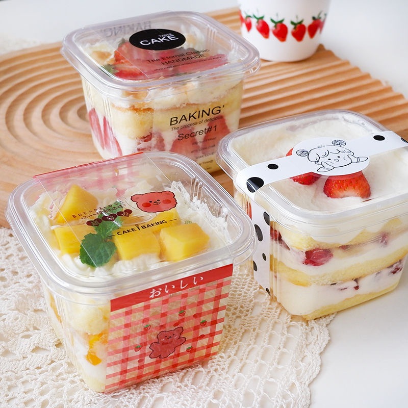 50Pcs Disposable Mousse Dessert Box With Lid Clear Plastic Cups Dessert ...