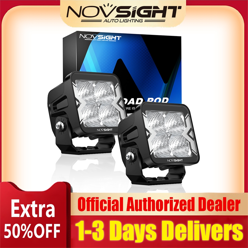 NOVSIGHT WL3 All Weather 3 Inch 36W White LED pod light Square Light ...