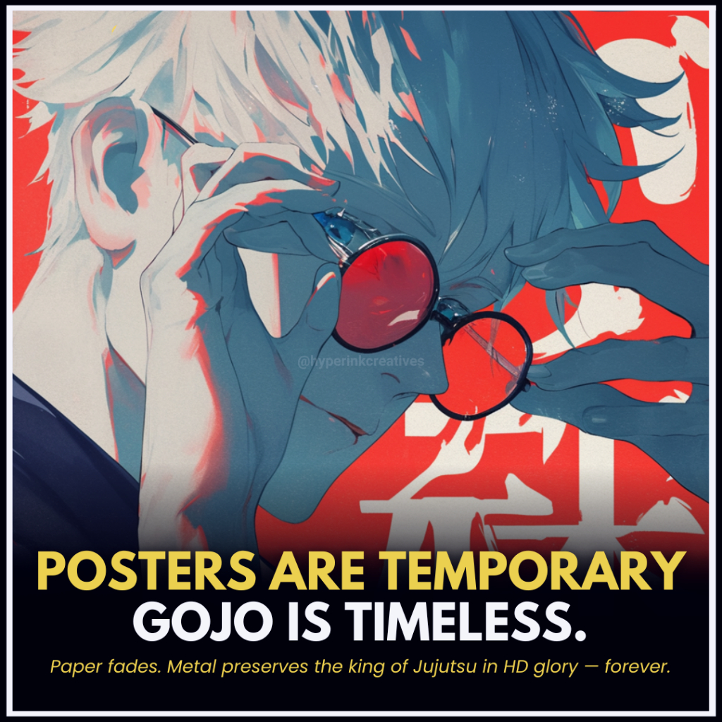 Gojo Satoru: Whiteout Realm | HD Anime Wall Art | Premium Metal Poster ...