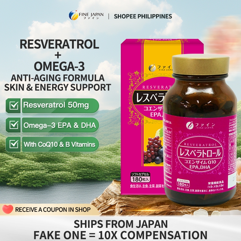 [Fine Japan] Resveratrol + Fish Oil + CoQ10 Anti-Aging Supplement for ...