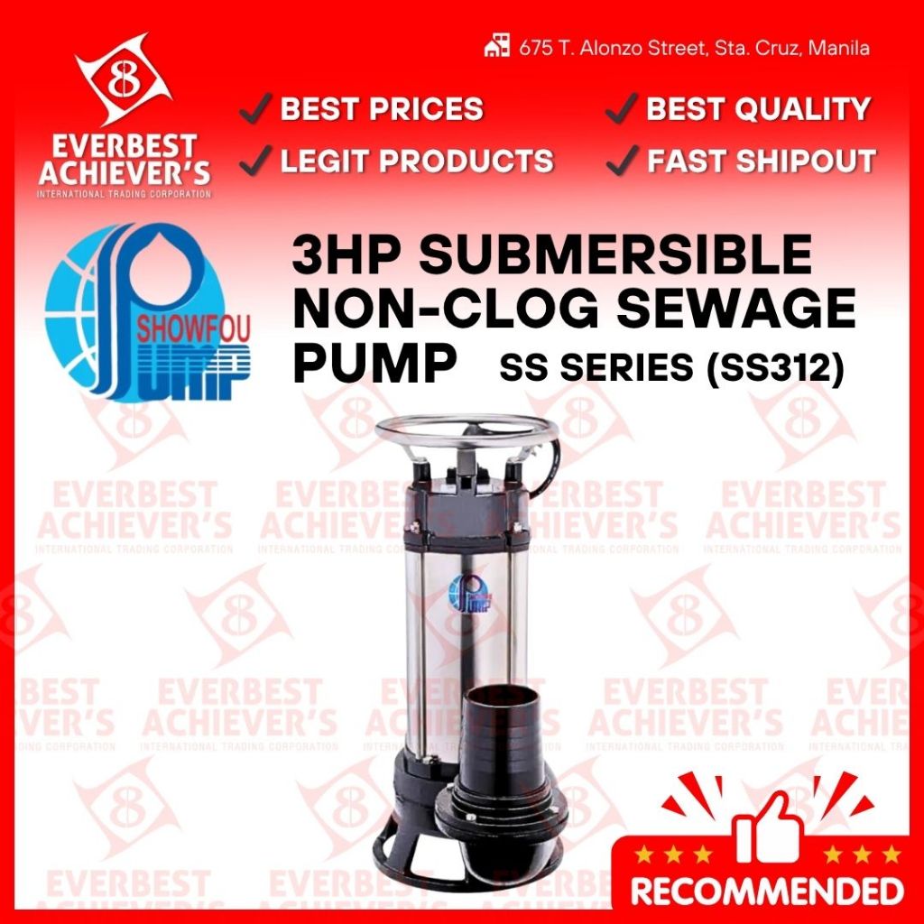 SHOWFOU SS-312 Sewage Submersible Pump 3HP (Made in Taiwan) | Shopee ...