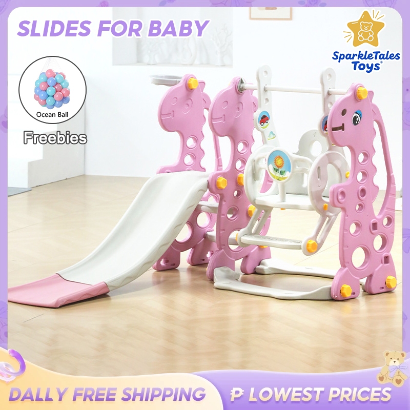 Slide For Kids 2-5 Years Foldable Slides Baby Indoors/Outdoors ...