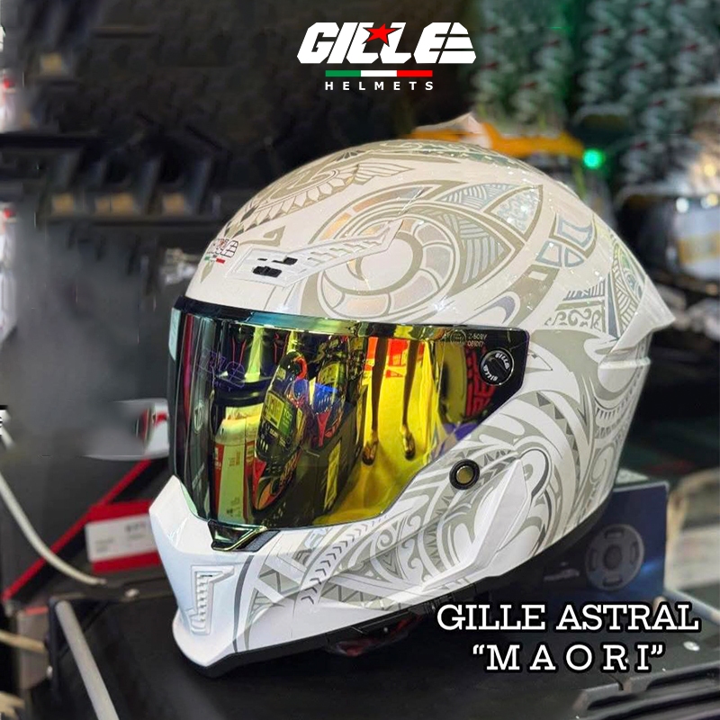 GILLE ASTRAL MAORI Full Face Dual Visor Helmet For Motorcycle Women And ...