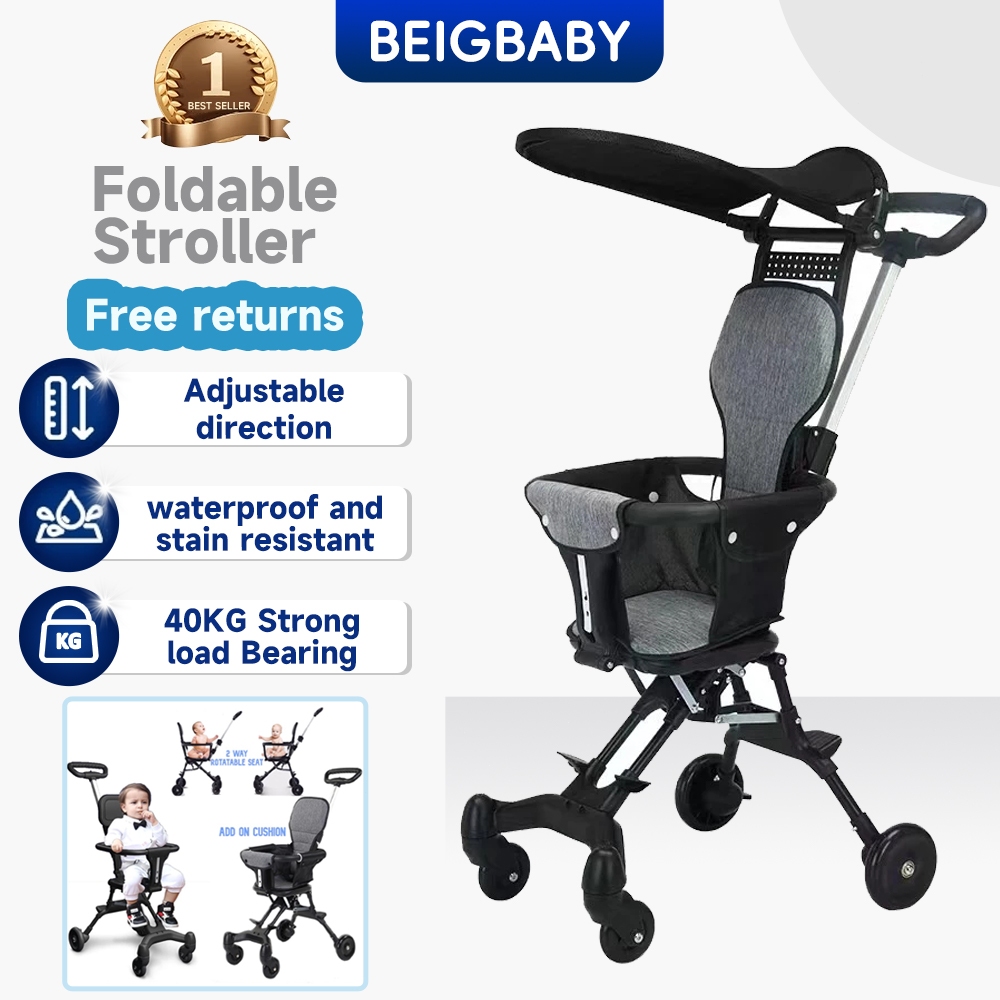 BeigBaby Lightweight Foldable Stroller For Baby Two Way Stroller For ...