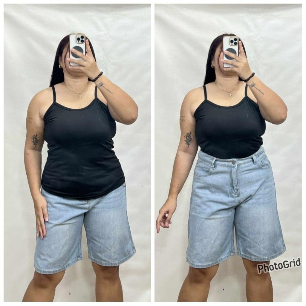 Plus Size Spaghetti Strap Sando Front Double Lining(L-2XL) | Shopee ...