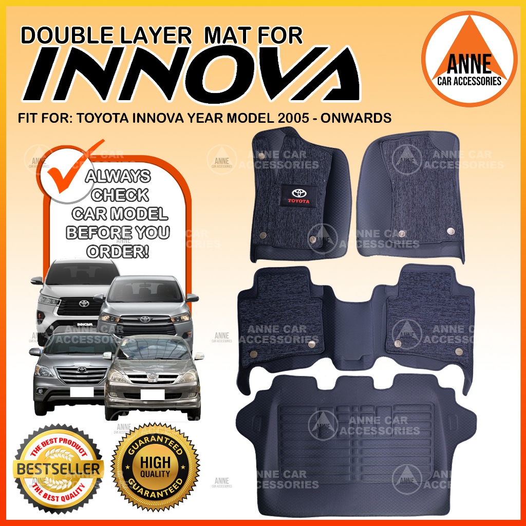 Double Layer 7D Deep Dish Matting for Toyota Innova 2005 - Onwards High ...