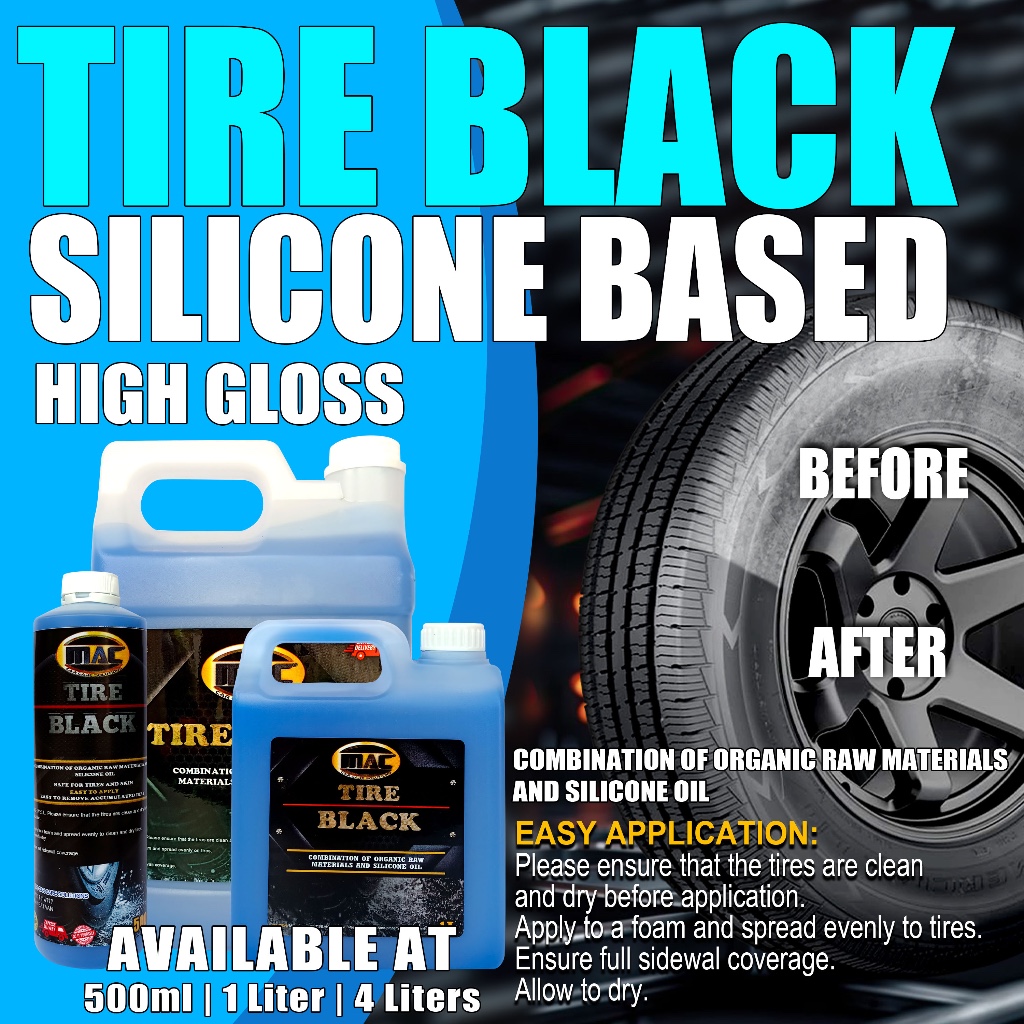 WiiZE Car Tire Black Silicone Long-Lasting Shine, Anti-Fading, Water ...