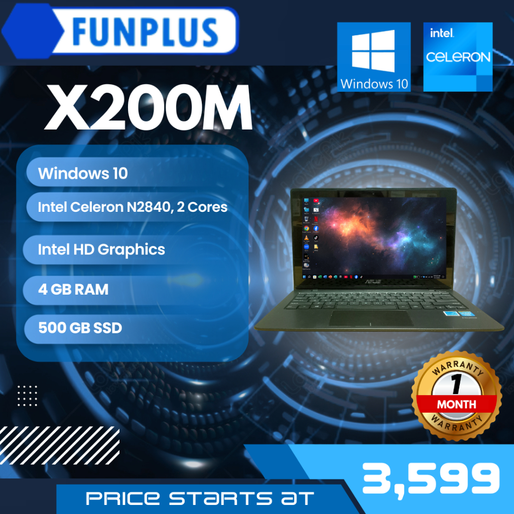 ASUS X200M 4GB RAM I 500GB HDD STORAGE I WINDOWS 10 I OFFICE 2019 IS ...