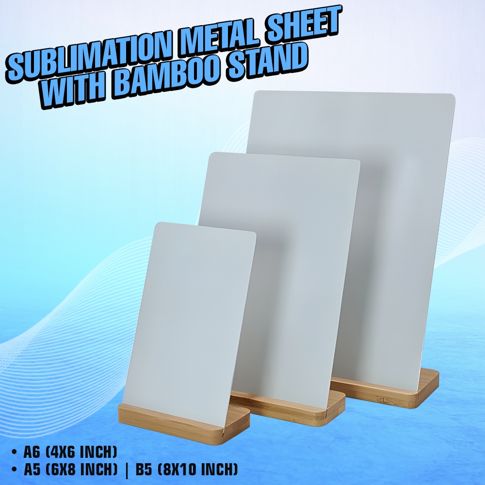 Sublimation Metal Sheet with Bamboo Stand for Display A6/A5/B5 Size ...