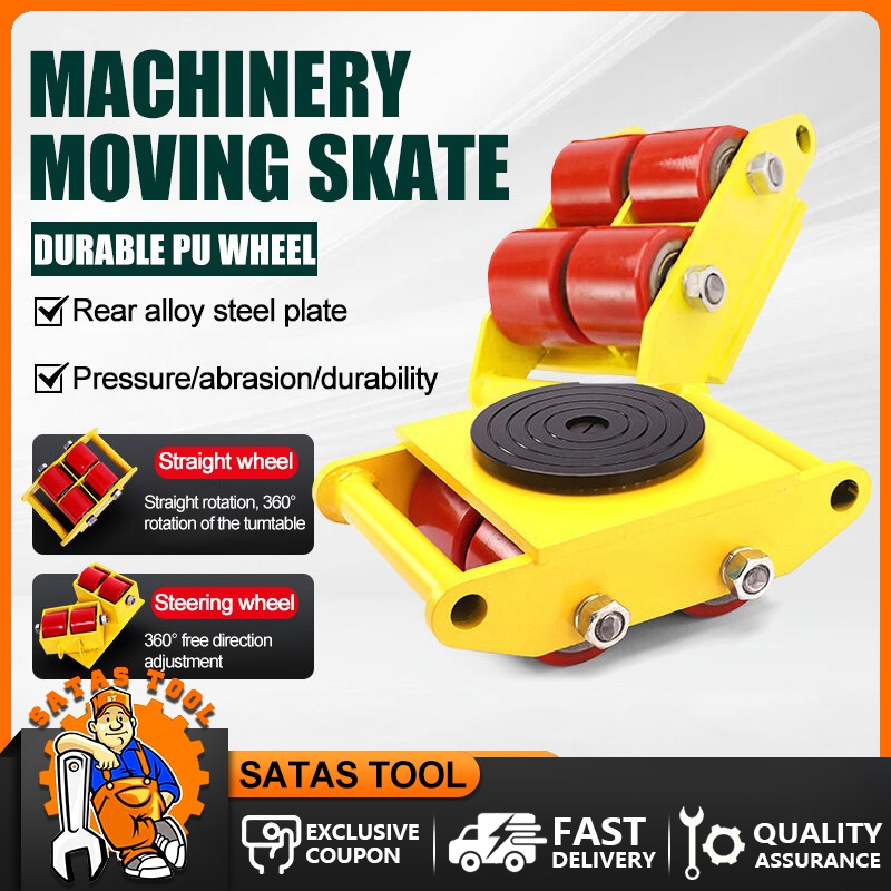 HEAVY DUTY MACHINE DOLLY SKATE MACHINERY ROLLER MOVER CARGO TROLLEY ...