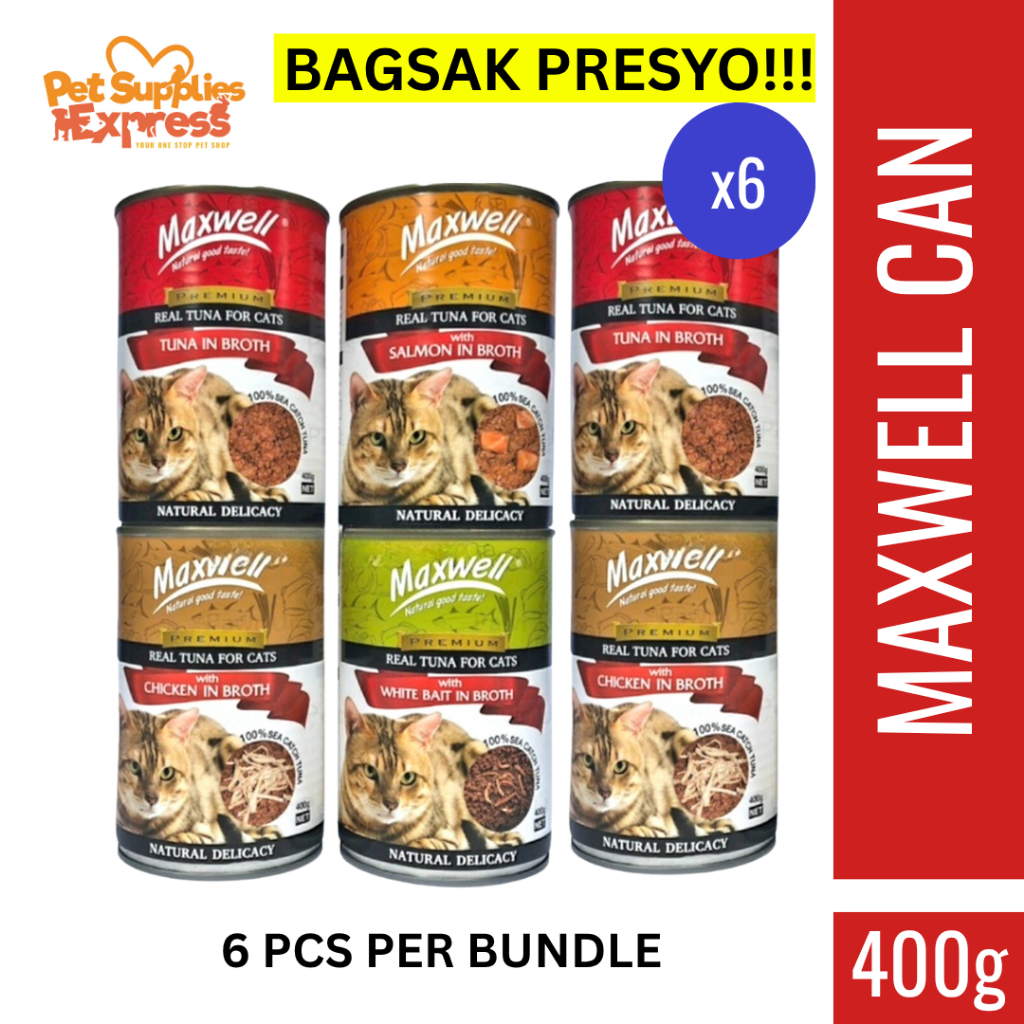 Maxwell Premium Real Tuna Canned Cat Food 400g Bundle of 6pcs | Shopee Philippines