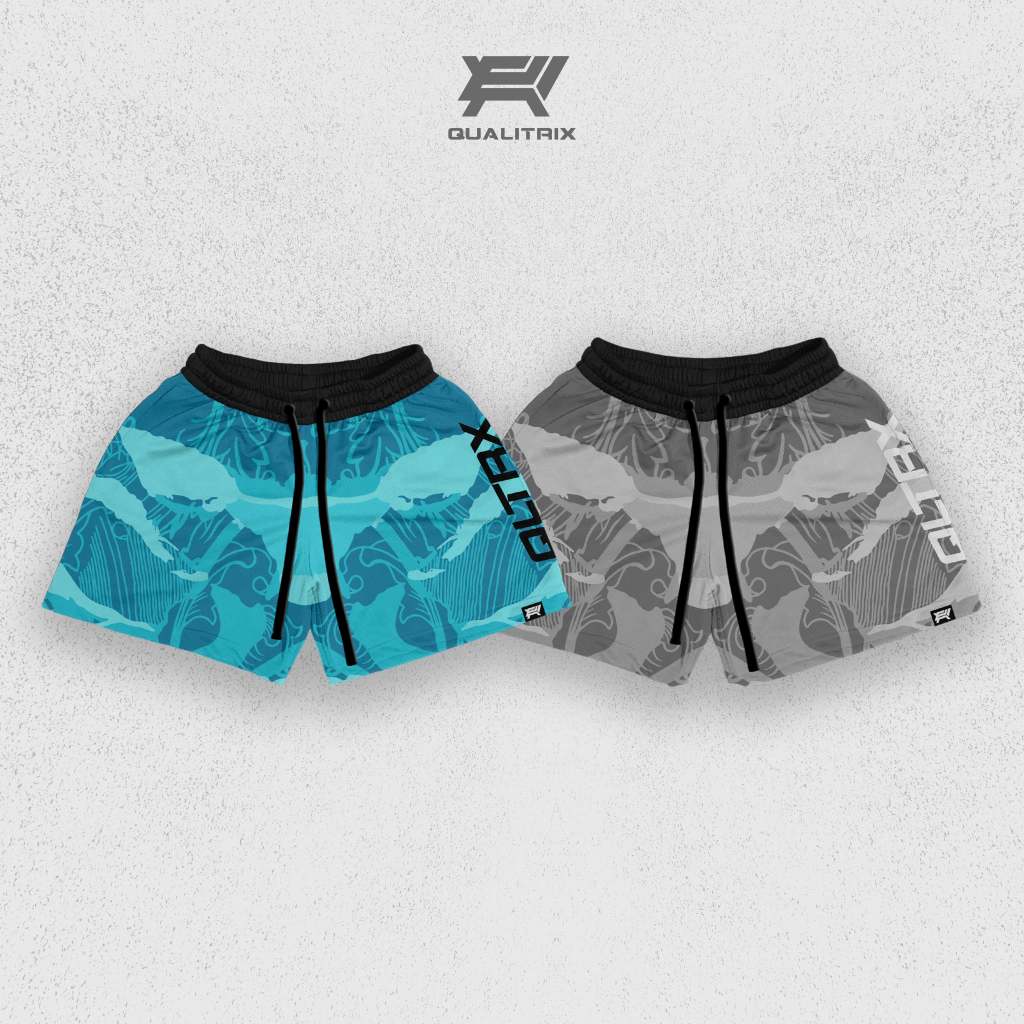 Cyan and Gray Mesh Shorts | Qualitrix Collection | Shopee Philippines