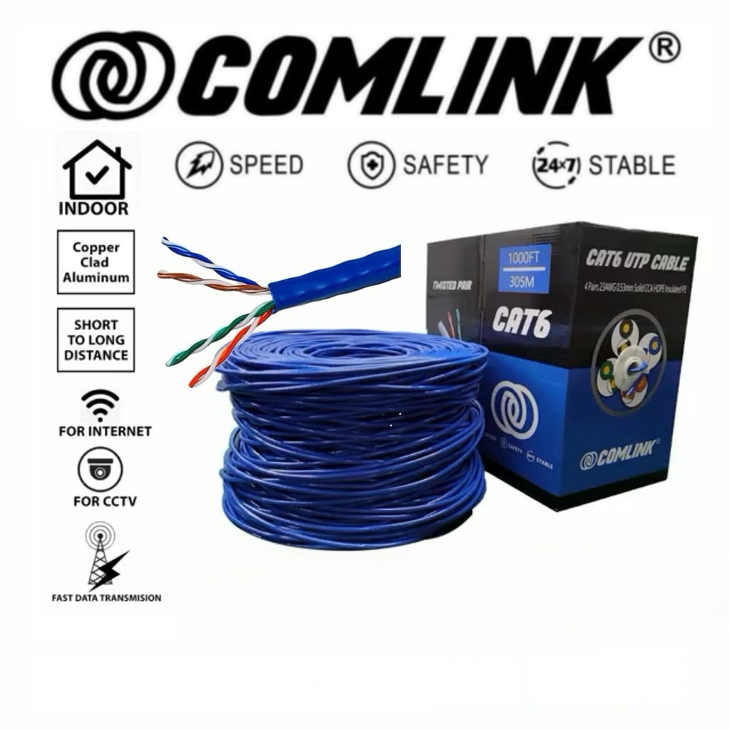 10m to 50m COMLINK CAT6 Indoor Cable UTP Ethernet Lan Cable 10 meters ...