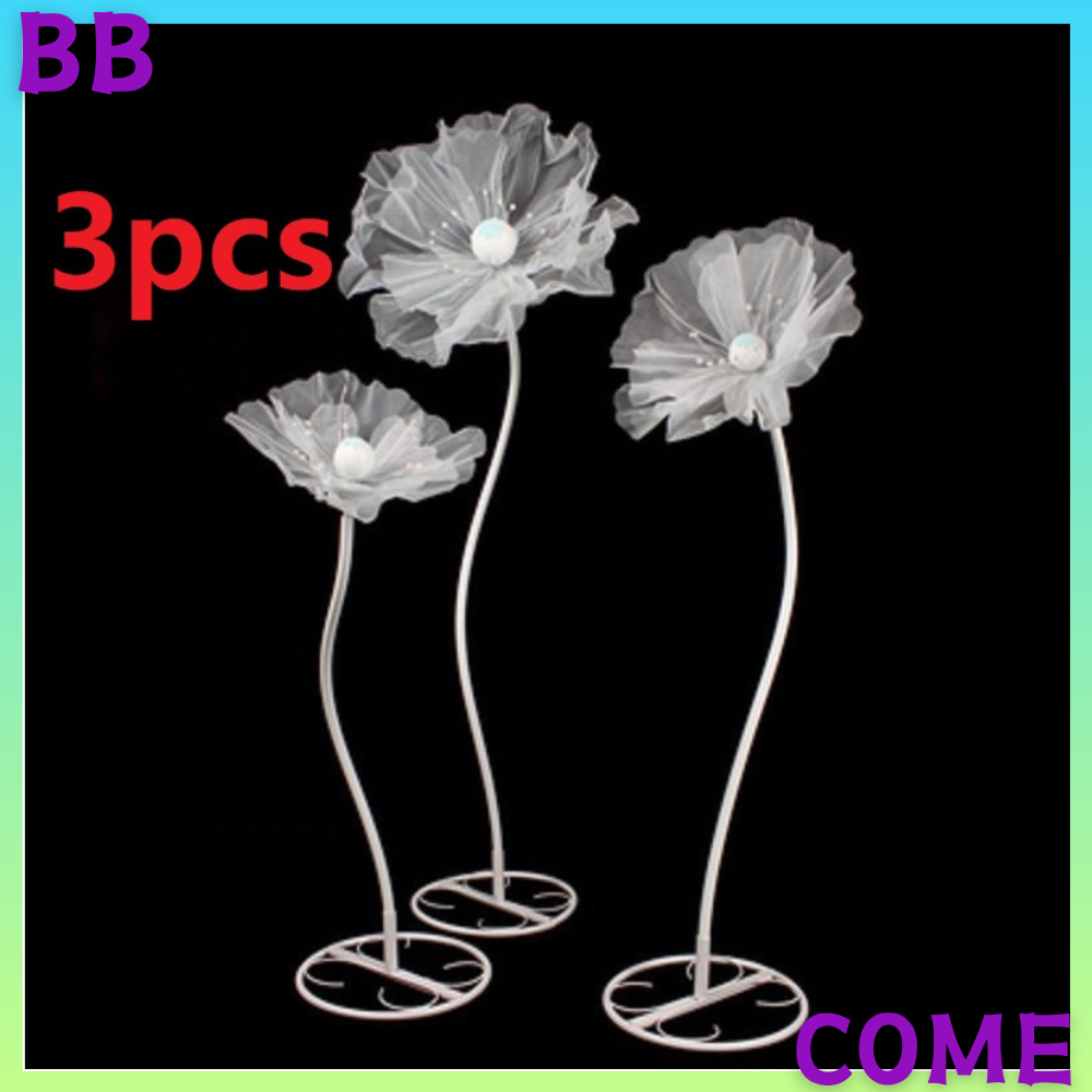 3pcs/set Artificial Giant Organza Flower Decoration With Stem and Base ...