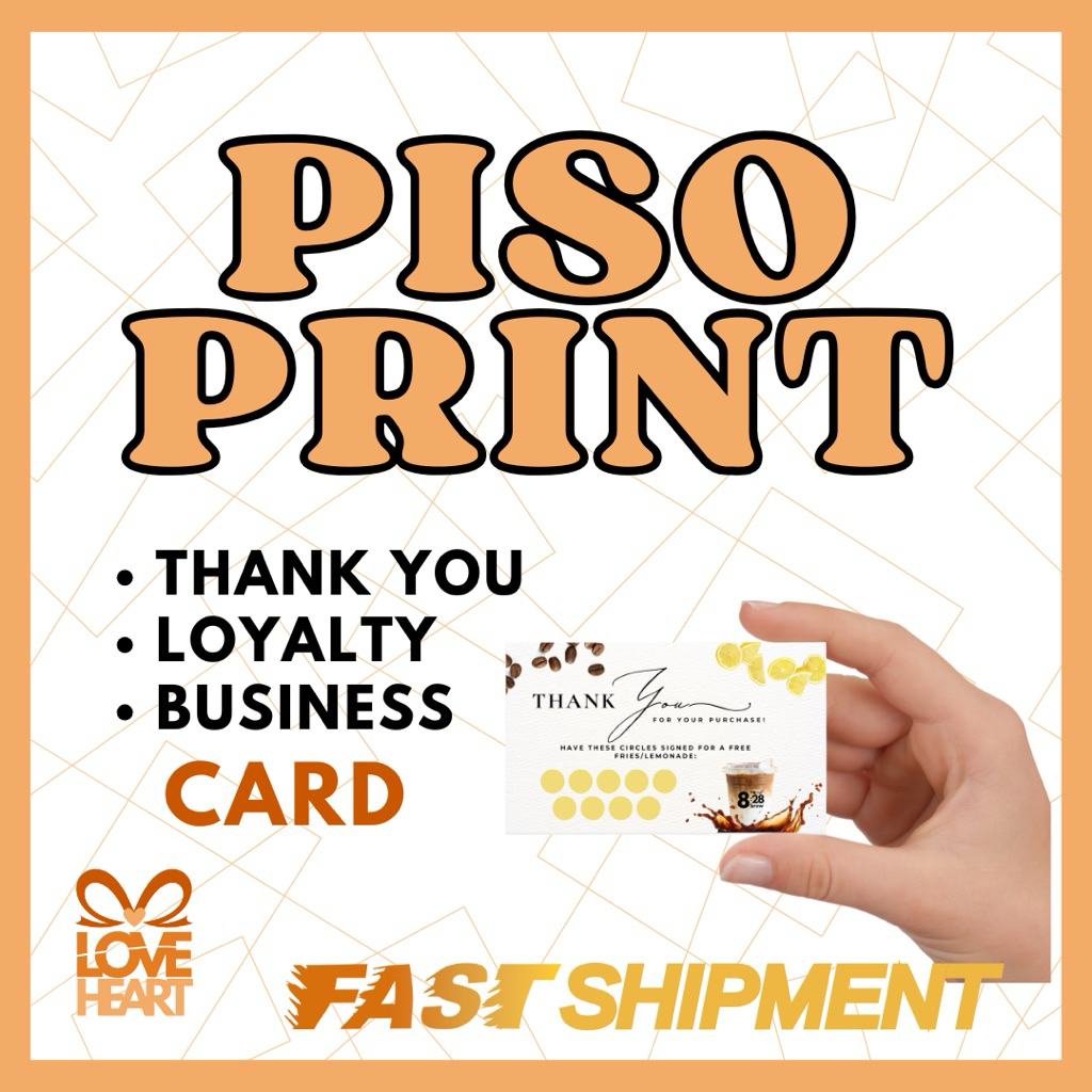 PISO PRINT CARDS | 180GSM. 45 & 60 PCS. LOYALTY, THANK YOU, BUSINESS ...