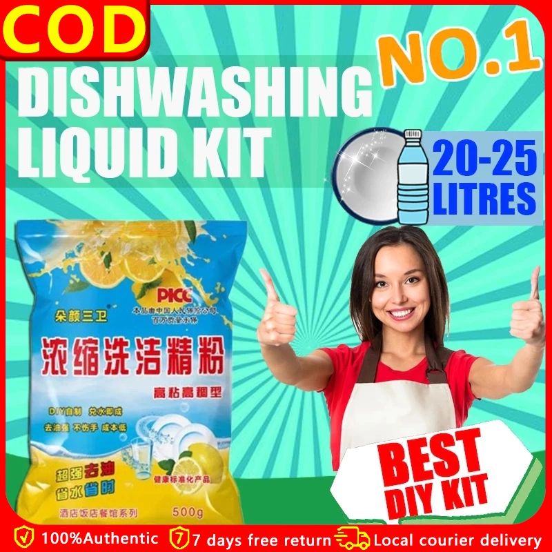 【COD】 Value Diy 500g can add water 20-25 liters dishwashing liquid set ...