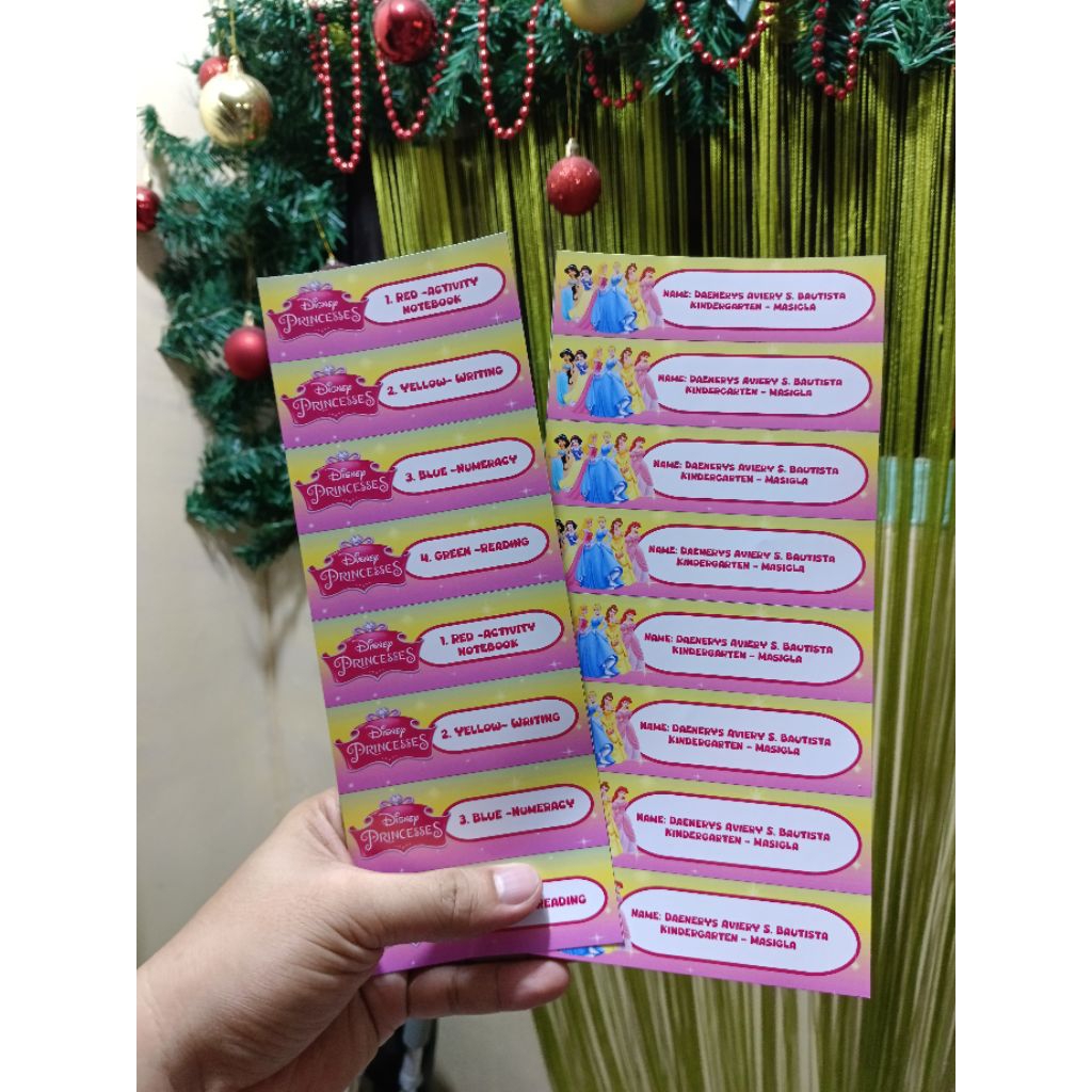 HIGH QUALITY GLOSSY name and subject label sticker minecraft,kuromi ...