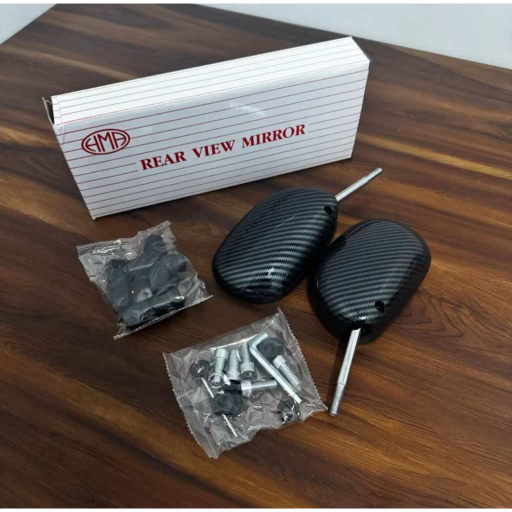 HMA CARBON MOTORCYCLE SIDE MIRROR 360 DEGREE CARBON FOR MIO, CLICK ...