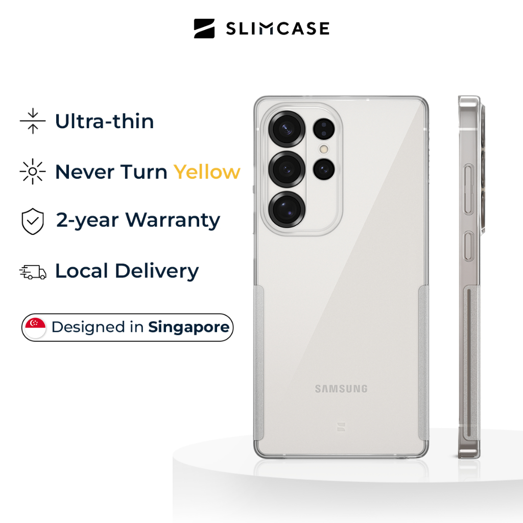 Slimcase Unique 3 Clear Case for Samsung Galaxy S25 Ultra - Non Yellowing Ultra Thin Phone Case ...