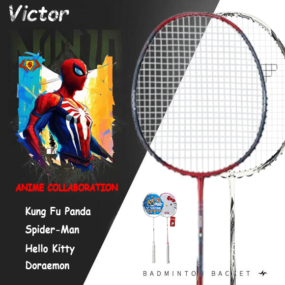 Victor Max 32 Lbs SPIDER MAN Joint Badminton Racket Super Light 100% ...