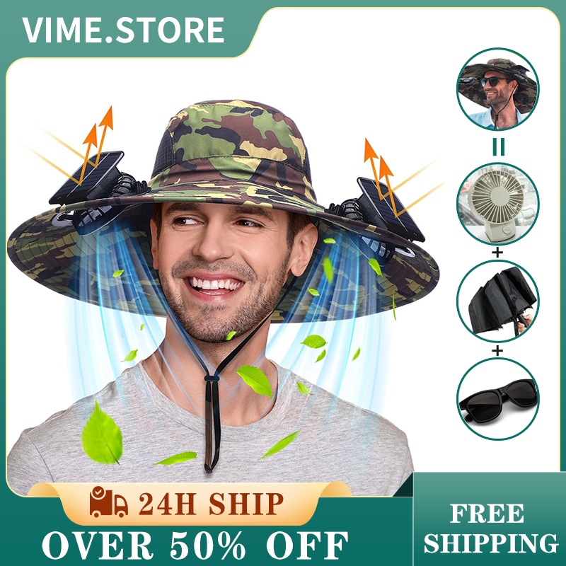 Solar Fan Hat,Solar Fan Hats for Men,Outdoor Hiking Cap Ideal for ...