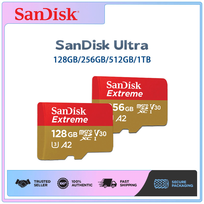 SanDisk Extreme 128GB/256GB/512GB/1TB MicroSDXC MicroSD Card 190MB/S C10 Memory Card With ...