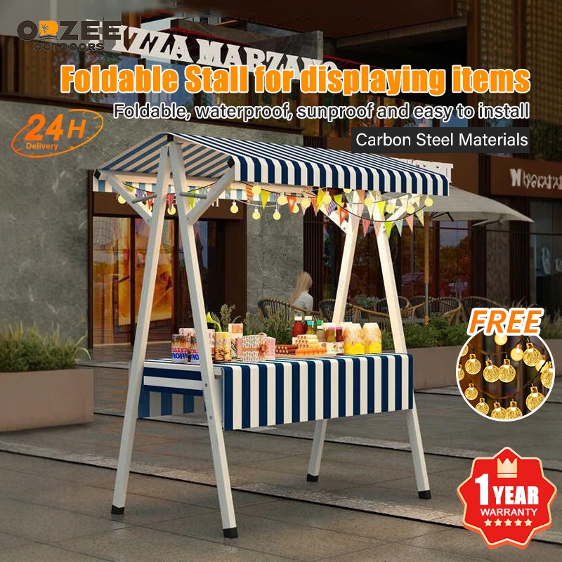 Adjustable Mobile folding stall cart promotion display stand night ...