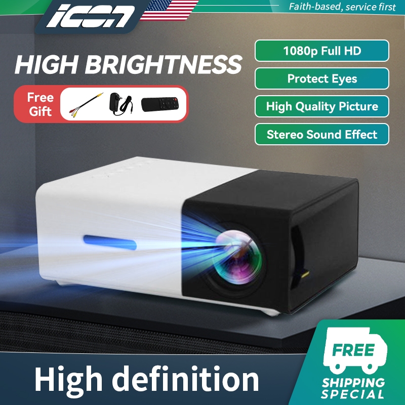 ICON Full HD LED Mini Projector Portable Projector Home Outdoor 1080p ...