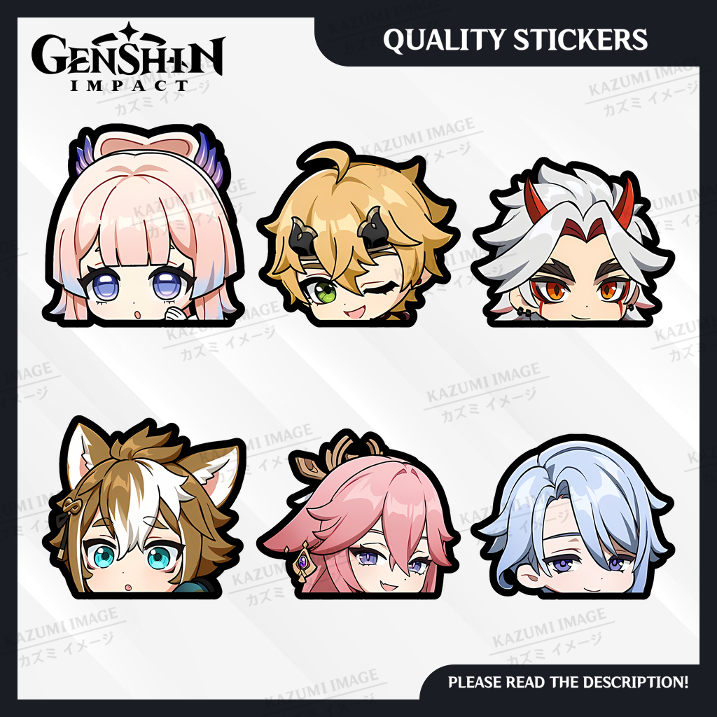 Genshin Peeker Stickers - Kokomi | Thoma | Arataki Itto | Gorou | Yae ...